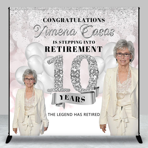 10 Years Retirement Personalized Photo Backdrop - Aperturee