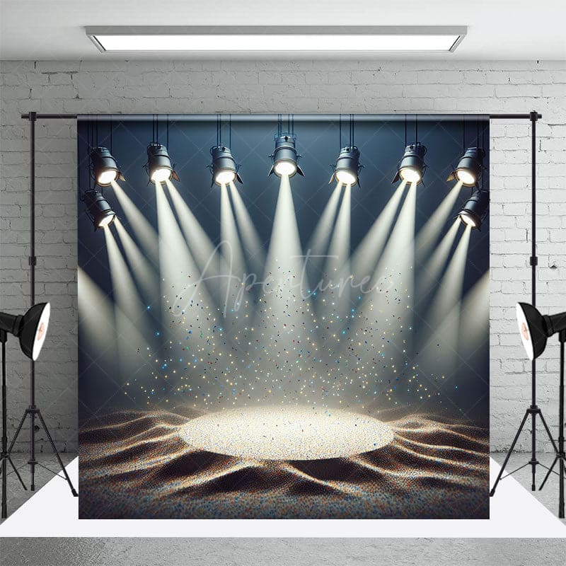 Colorful Fine Sparkle Spotlight Stage Photo Backdrop - Aperturee