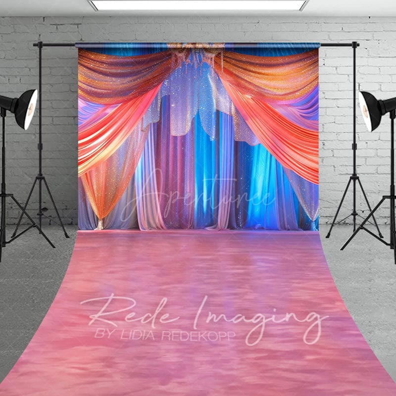 Colorful Party Sparkle Curtains Stage Sweep Backdrop - Aperturee