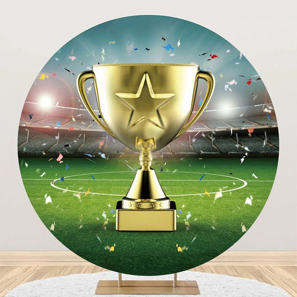 Champion Cup Ribbon Football Stadium Circle Backdrop - Aperturee