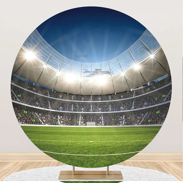 Football Stadium Audience Fan Lights Round Backdrop - Aperturee