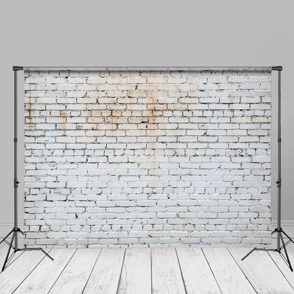 Old White Brick Wall Photography Studio Backdrop - Aperturee