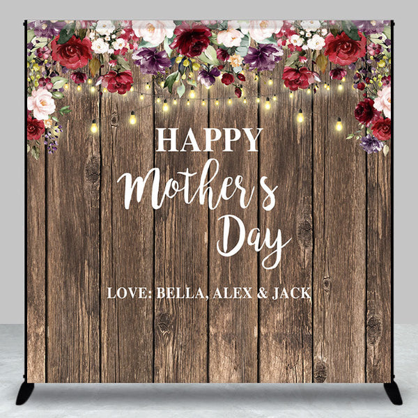 Pink Floral Wood Wall Custom Mothers Day Backdrop - Aperturee