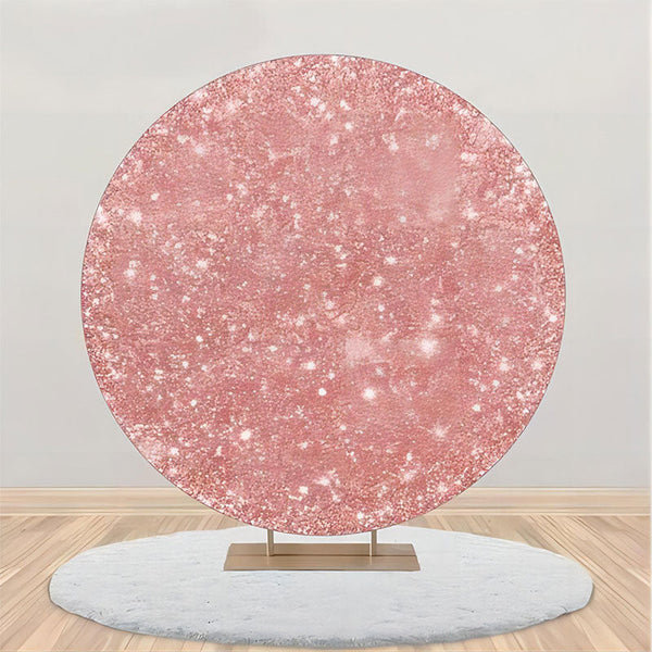 Pink Textured Simple Round Birthday Party Backdrop - Aperturee
