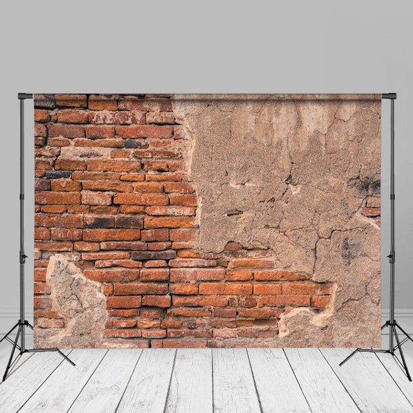 Retro Cracked Red Brick Wall Photography Backdrop - Aperturee