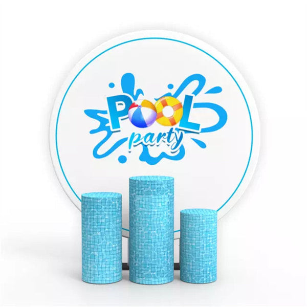 Aperturee Summer Pool Party Decoration Round Backdrop Kit | Party Photo ...