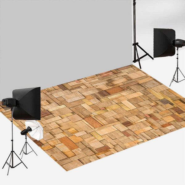 Aperturee Wooden Blocks Stacked Photography Floor Backdrop | Floor ...